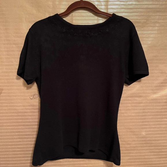 Emma James | Tops | Emma James Black Blousew Bead Detail M | Poshmark